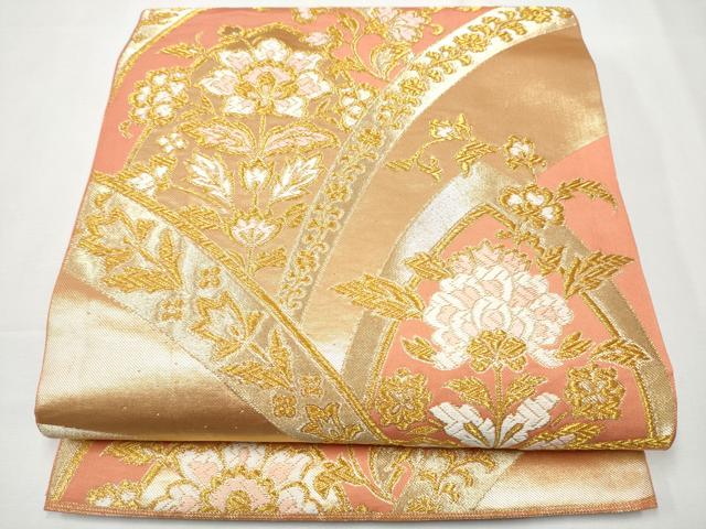 平和屋着物●西陣　川島織物　六通柄　本袋帯　唐織　更紗花文　金糸　正絹　逸品　CAAZ4131hy