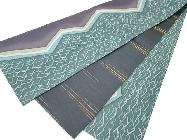 平和屋着物●両面　全通柄袋帯　幾何学文様　正絹　逸品　CAAZ4132hy