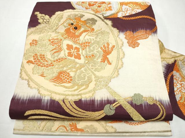 平和屋着物●アンティーク　大正ロマン　九寸名古屋帯　龍　打ち出の小槌　金糸　正絹　逸品　CAAZ4177hy