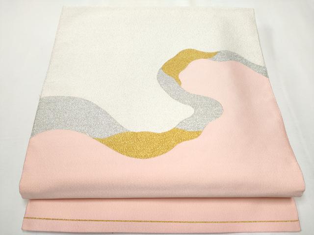 平和屋着物●爪掻き本綴れ　八寸名古屋帯　霞文　金銀糸　正絹　逸品　CAAZ4191hy