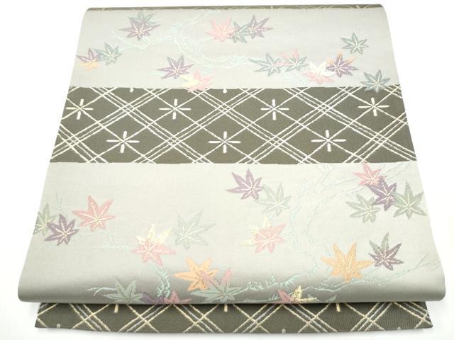 平和屋着物●世界的人形師　辻村寿三郎　ジュサブロー　六通柄袋帯　楓文　金糸　正絹　逸品　CAAZ4206hy