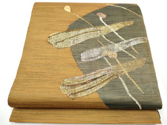 平和屋着物●太鼓柄袋帯　トンボ　金銀糸　正絹　逸品　未使用　CAAZ4236hy