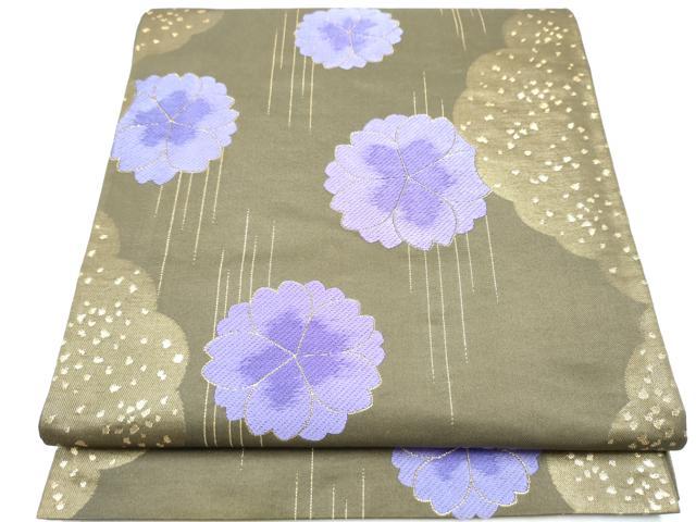 平和屋着物●六通柄袋帯　唐織　舞桜文　金糸　正絹　逸品　CAAZ4238hy