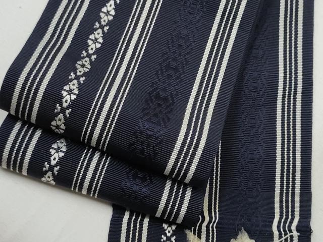 平和屋着物●男性　本場筑前博多織　角帯　献上　正絹　逸品　CAAZ4304hy