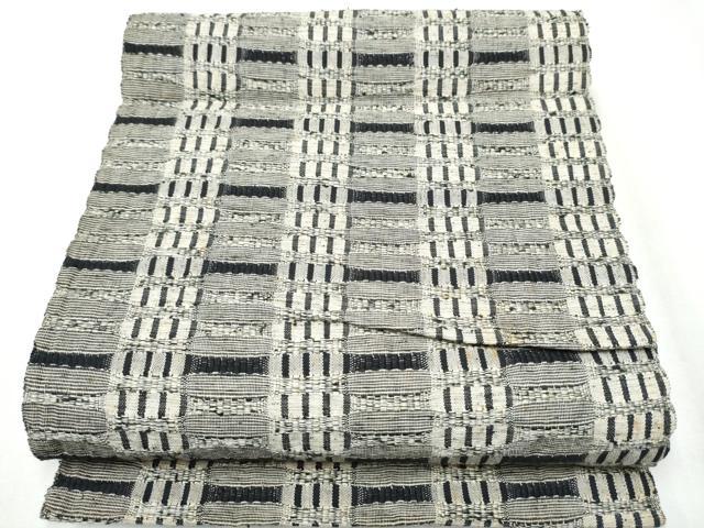 平和屋着物●八寸名古屋帯　メガネ織　横段文　正絹　逸品　CAAZ4357hy