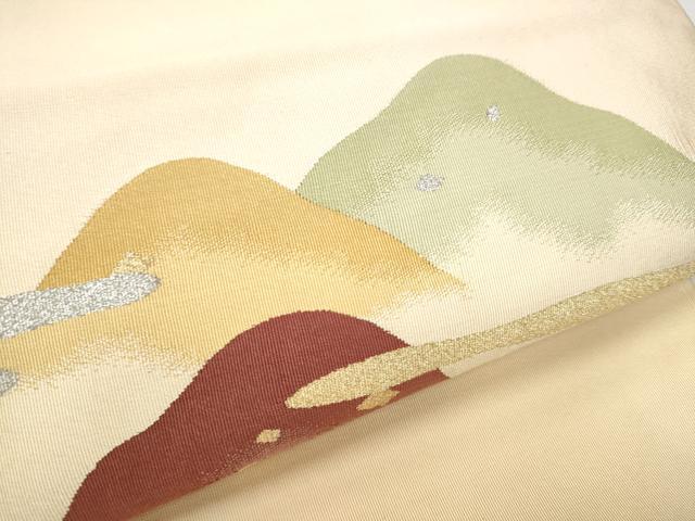 平和屋着物○八寸名古屋帯 綴れ 遠山文 金銀糸 正絹 逸品 CAAZ4390hy