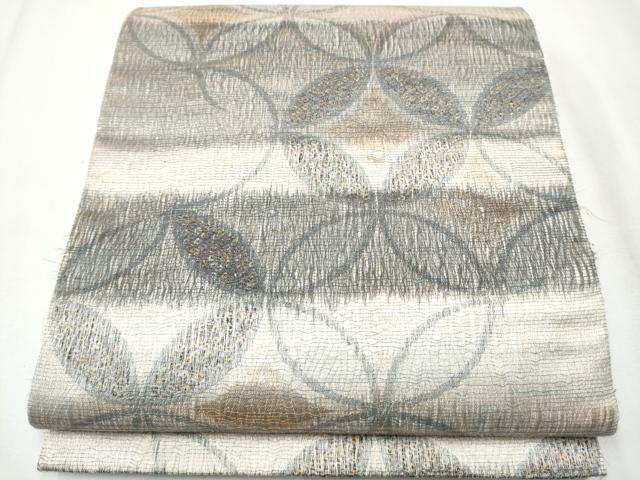 平和屋着物●：絞りの開祖　竹田庄九郎　六通柄袋帯　櫛織り　七宝文　金糸　正絹　逸品　CAAZ4392hy