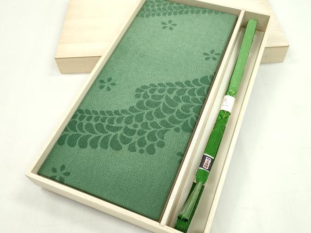 平和屋着物●和装小物　帯締め・帯揚げセット　草花文　縮緬　金糸　逸品　未使用　CAAZ6032ju