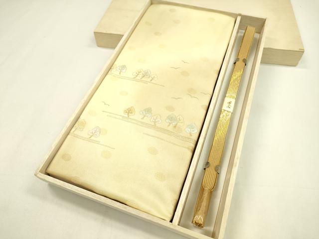 平和屋着物●和装小物　帯締め・帯揚げセット　樹林飛鳥文　暈し染め　金彩　高麗組　逸品　未使用　CAAZ6046ju