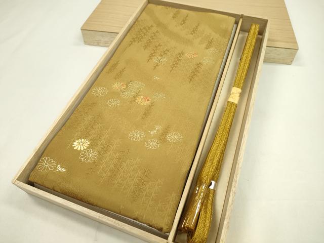 平和屋着物●和装小物　帯締め・帯揚げセット　花文　金彩　逸品　未使用　CAAZ6053ju