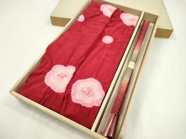 平和屋着物●和装小物　帯締め・帯揚げセット　絞り　梅文　金糸　逸品　未使用　CAAZ6230ju