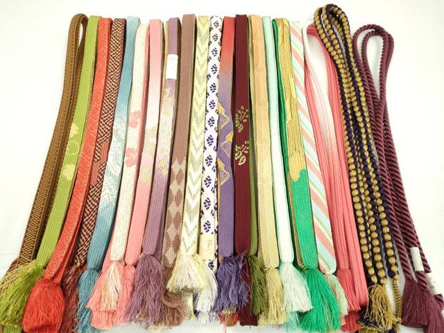 平和屋着物●和装小物　帯締め20本セット　高麗組　唐組　大和組　丸組　金糸　未使用あり　逸品　CAAZ6255ju