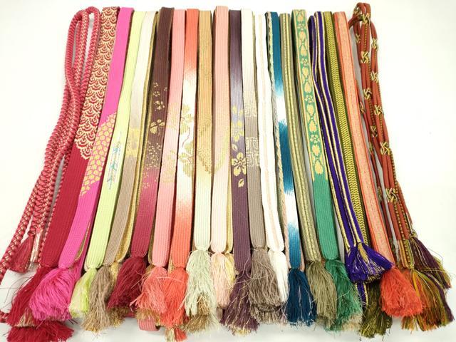 平和屋着物●和装小物　帯締め20本セット　高麗組　冠組　金糸　未使用あり　逸品　CAAZ6259ju