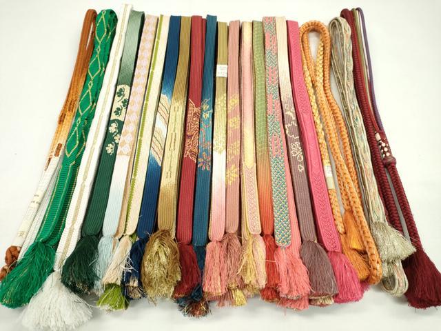 平和屋着物●和装小物　帯締め20本セット　高麗組　礼装用　丸組　金糸　未使用あり　逸品　CAAZ6261ju