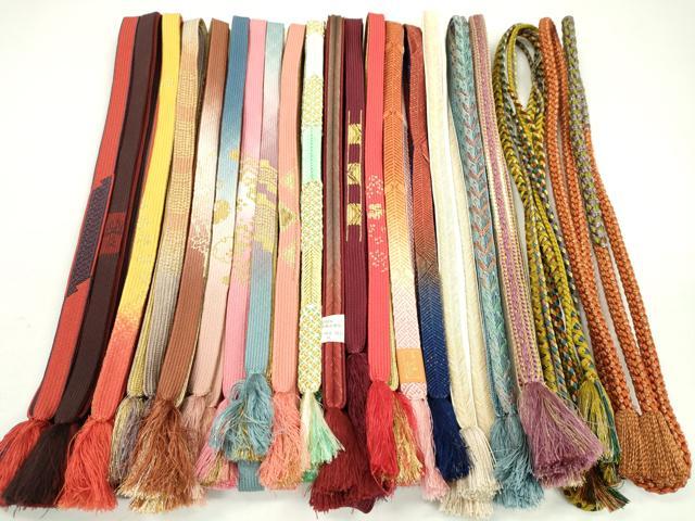 平和屋着物●和装小物　帯締め20本セット　高麗組　大和組　丸組　金糸　未使用あり　逸品　CAAZ6280ju