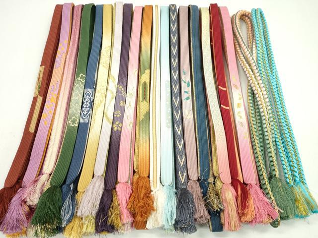 平和屋着物●和装小物　帯締め20本セット　高麗組　丸組　金糸　逸品　CAAZ6283ju