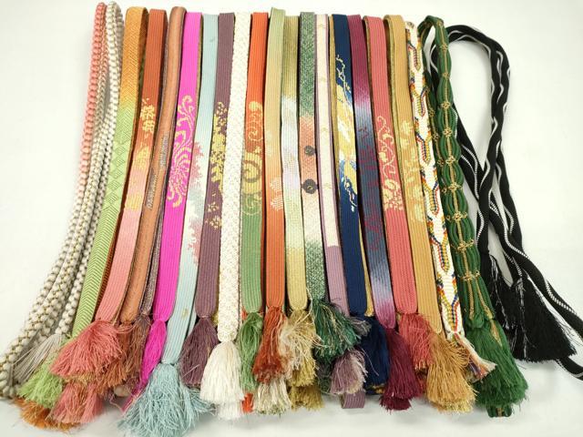 平和屋着物●和装小物　帯締め20本セット　高麗組　礼装用　丸組　金糸　逸品　CAAZ6284ju
