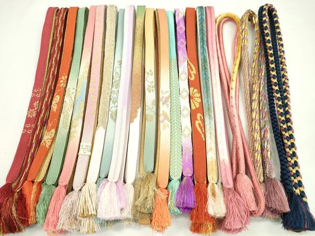 平和屋着物●和装小物　帯締め20本セット　高麗組　奈良組　笹浪組　大和組　金糸　未使用あり　逸品　CAAZ6289ju