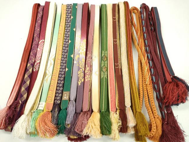 平和屋着物●和装小物　帯締め20本セット　高麗組　礼装用　笹浪組　翠嵐工房　金糸　未使用あり　逸品　CAAZ6291ju