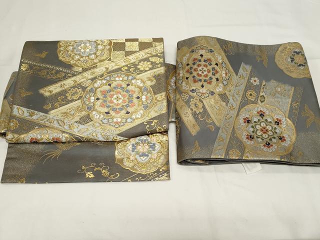 平和屋着物●つけ帯　唐織　正倉院花文　金糸　正絹　逸品　CAAZ6407dy