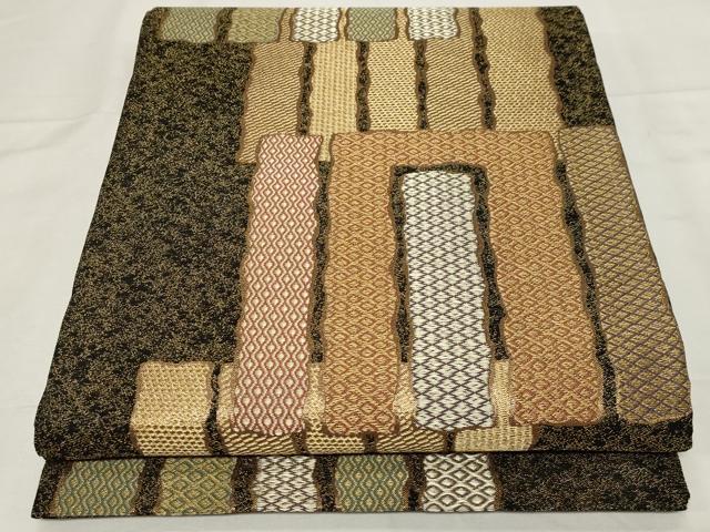 平和屋着物●六通柄袋帯　源氏香吉祥文　金糸　正絹　逸品　未使用　CAAZ6419dy