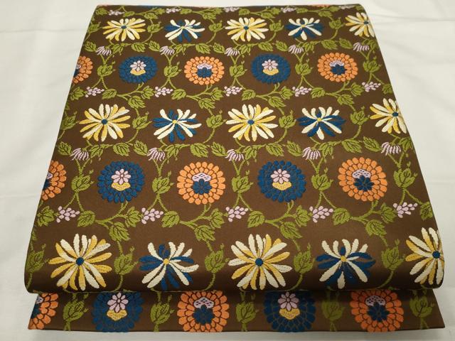 平和屋着物●龍村美術織物　竜匠錦　六通柄袋帯　唐織　葡萄蔦の葉文　正絹　逸品　CAAZ6458dy