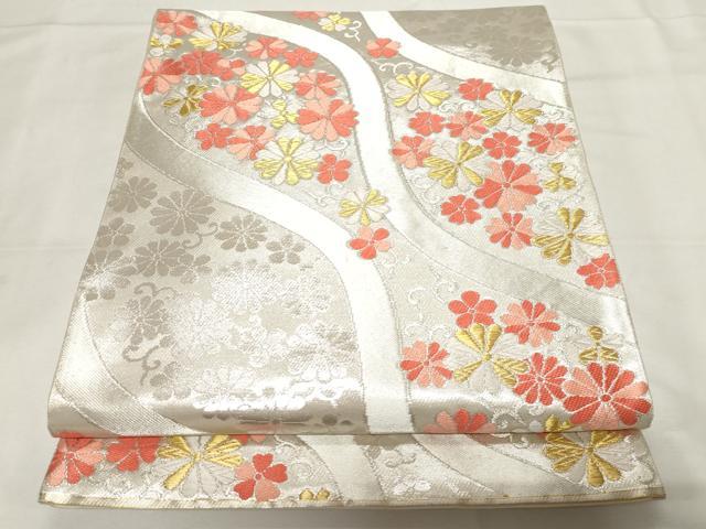 平和屋着物●西陣の名門　加納幸謹製　六通柄袋帯　立涌花文　金銀糸　正絹　逸品　CAAZ6461dy