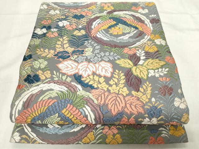 平和屋着物●六通柄袋帯　唐織　鳳凰草花文　正絹　逸品　CAAZ6464dy