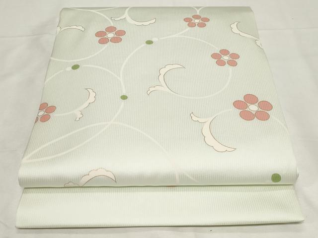 平和屋着物●九寸開き名古屋帯　草花文　金彩　正絹　逸品　未使用　CAAZ6489dy