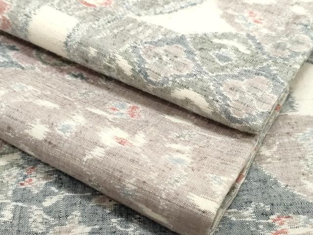 平和屋着物●小千谷紬　縞　正絹　逸品　CAAZ6492dy