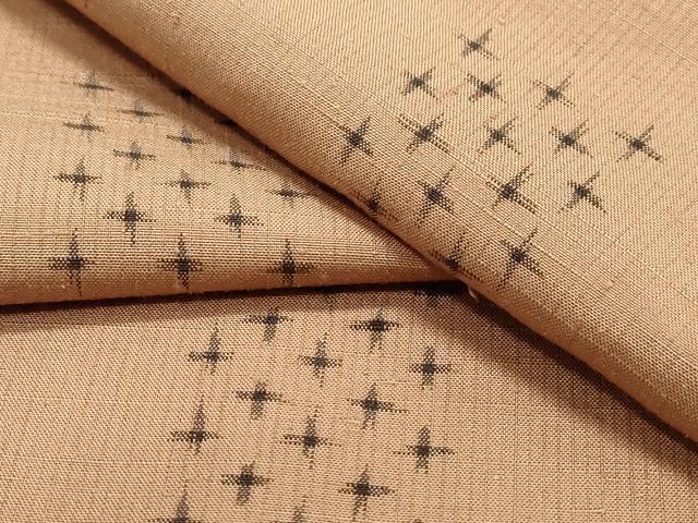 平和屋着物●上質な紬　十字絣　正絹　逸品　CAAZ6493dy