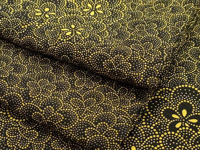 平和屋着物●上質な小紋　花尽し紋　黒地　正絹　逸品　CAAZ6495dy