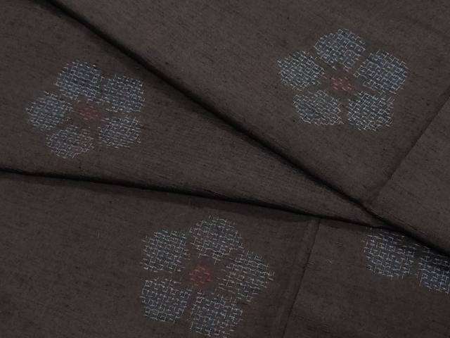 平和屋着物●結城紬　80亀甲　飛び亀甲柄　舞花文　正絹　逸品　CAAZ8068vf