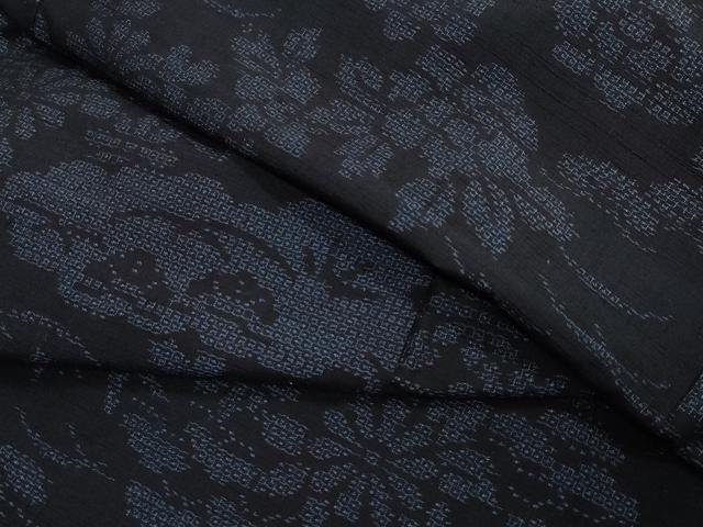 平和屋着物●結城紬　100亀甲　雲取り草花文　やまと誂製　正絹　逸品　CAAZ8070vf