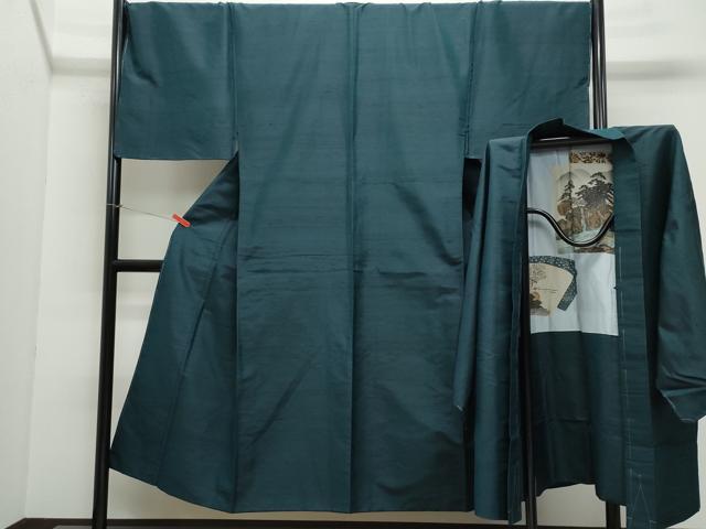 平和屋着物●男性　紬　アンサンブル　百入茶色　キングサイズ　正絹　逸品　CAAZ8143vf