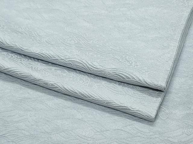 平和屋着物●上質な色無地　立波地紋　灰青色　正絹　逸品　未使用　CAAZ8189vf