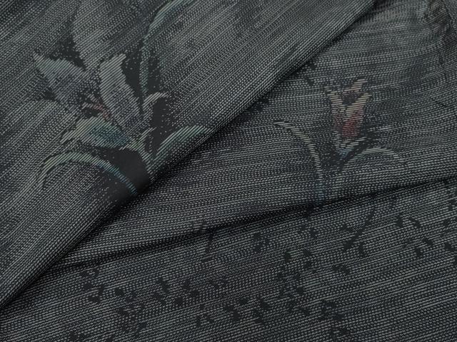 平和屋着物●本場大島紬　草花文　正絹　逸品　CAAZ8217vf