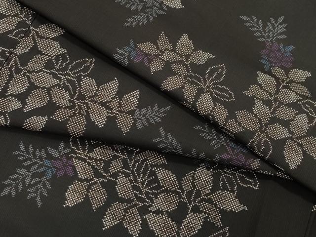 平和屋着物●本場大島紬　7マルキ　枝葉文　正絹　逸品　CAAZ8224vf