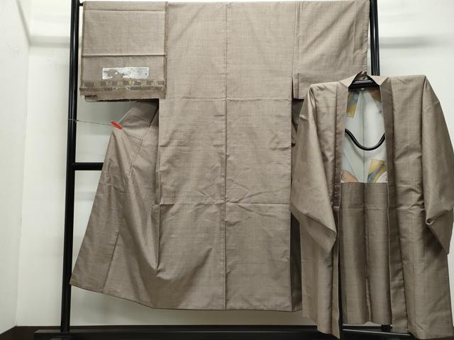 平和屋着物●男性　本場大島紬　アンサンブル　100亀甲　総詰め　反端付き　正絹　逸品　CAAZ8257vf