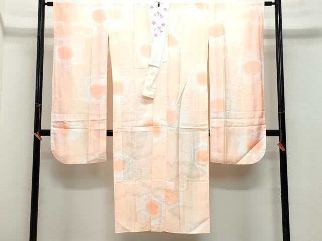 平和屋着物●振袖用長襦袢　無双仕立て　亀甲桐花楓地紋　暈し染め　半衿刺繍　CAAZ8319vf