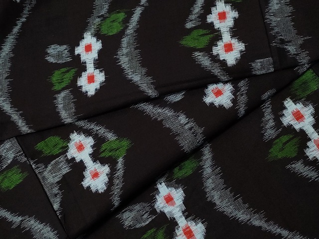 平和屋着物●久留米絣　単衣　舞花文　綿　逸品　CAAZ8345vf