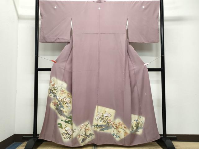 平和屋着物●豪華色留袖　作家物　駒刺繍　枝花文　金彩　正絹　逸品　CAAZ8346vf