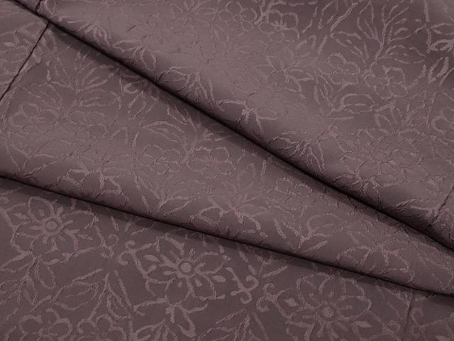 平和屋着物●上質な色無地　花唐草地紋　濃色　正絹　逸品　CAAZ8370vf