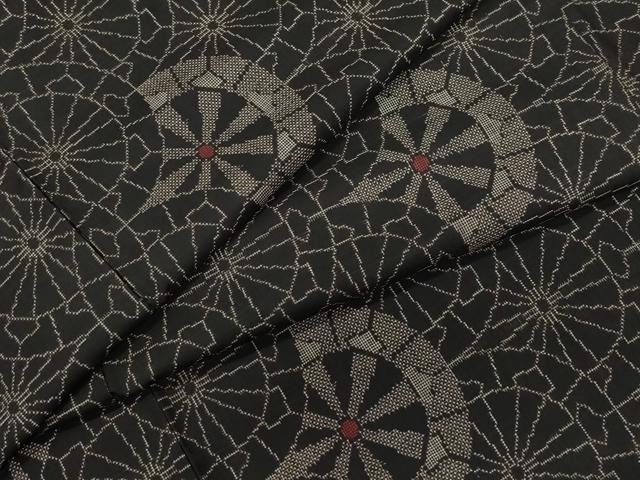 平和屋着物●本場大島紬　7マルキ　源氏車文　正絹　逸品　CAAZ8391vf