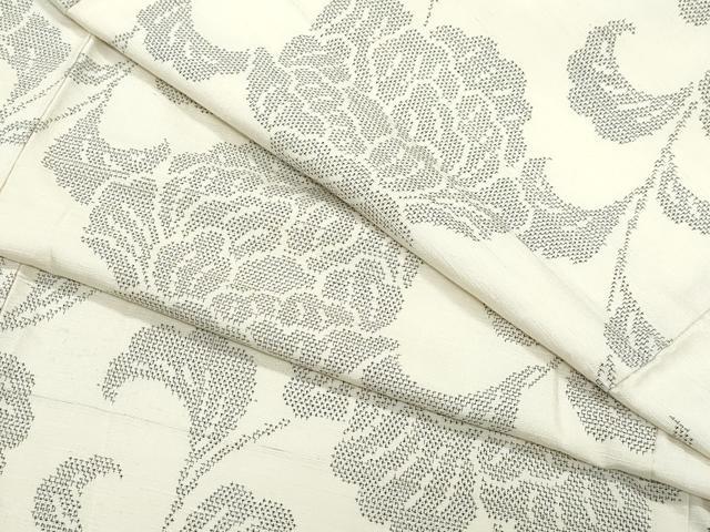 平和屋着物●上質な紬　牡丹　正絹　逸品　CAAZ8397vf