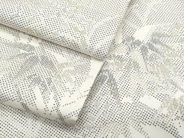 平和屋着物●本場大島紬　白大島　7マルキ　草葉文　正絹　逸品　CAAZ8824th