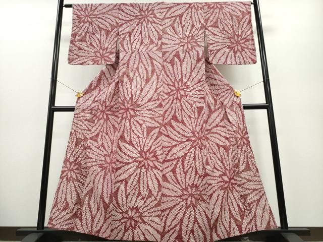 平和屋着物∴夏物　浴衣　有松鳴海絞り　舞花文　やまと誂製　綿　逸品　CABA0480ng