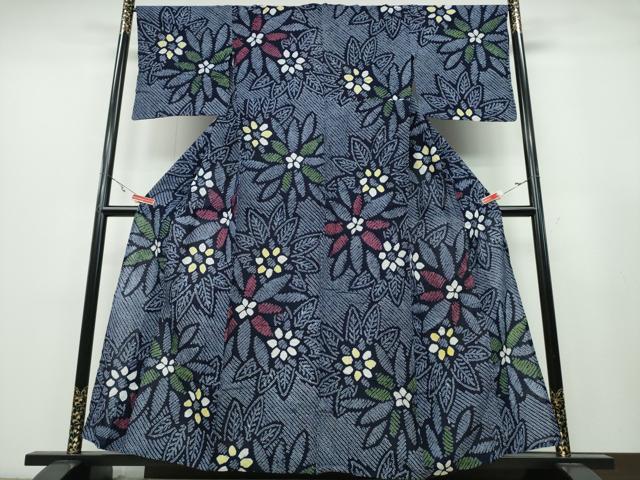 平和屋着物∴夏物　浴衣　有松鳴海絞り　舞花尽くし　綿　逸品　CABA0502ng