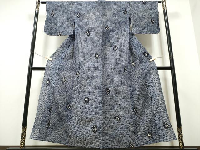 平和屋着物∴夏物　浴衣　有松鳴海絞り　吉祥文　綿　逸品　CABA0670ng