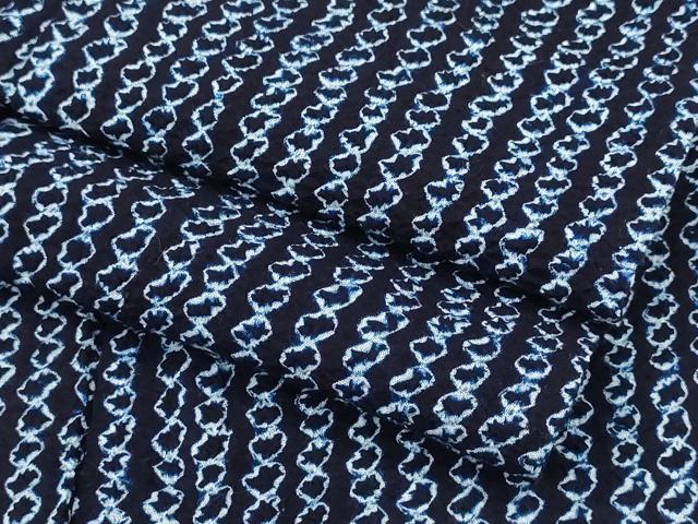 平和屋着物∴夏物　浴衣　有松鳴海絞り　よろけ縞　綿　逸品　CABA0703ng